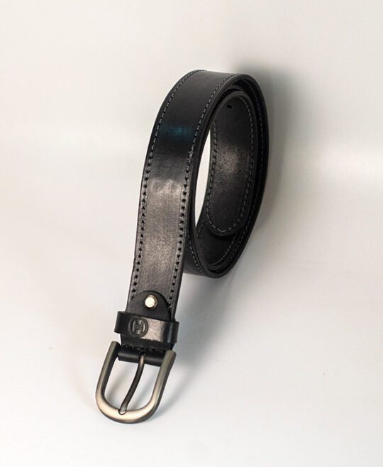 Leather Belt - Black (Threaded) - Hingees