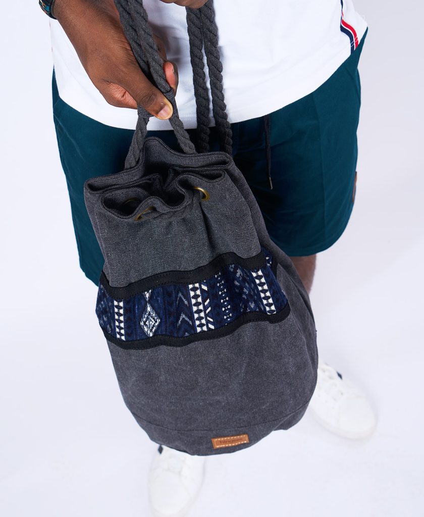 Grey Drawstrings Canvas Rucksack | For Transport & Travel